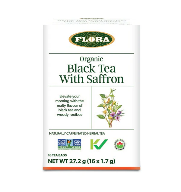 Flora - thé noir au safran bio caféiné 16 sachets – Gagné en Santé